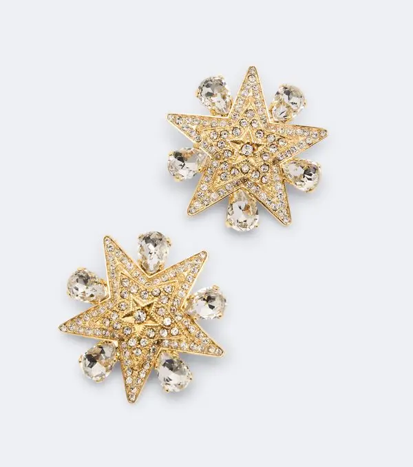 Dolce & Gabbana Starbust Crystal-embellished Clip-on Earrings