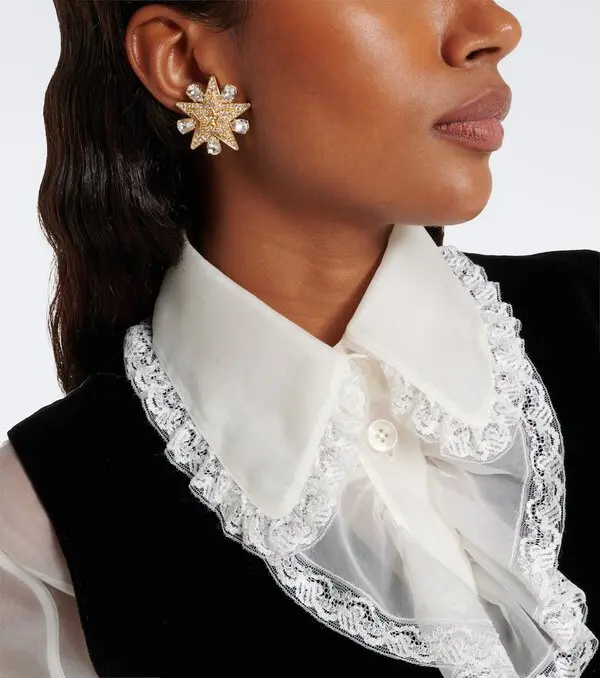 Dolce & Gabbana Starbust Crystal-embellished Clip-on Earrings