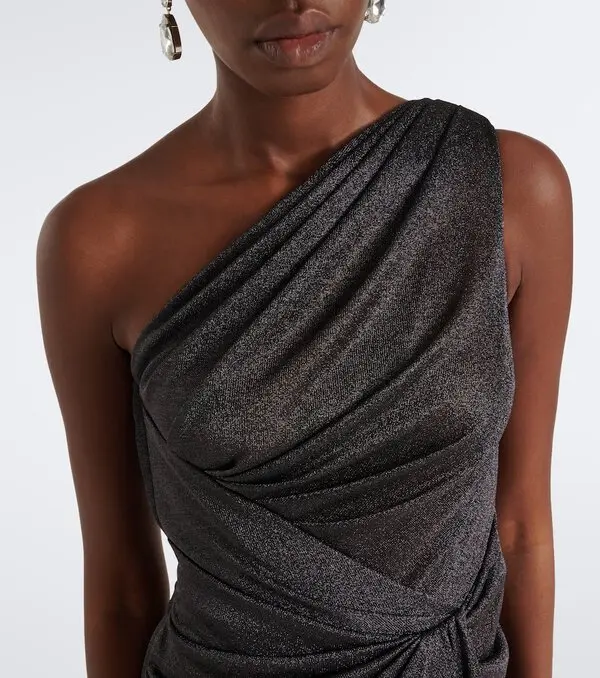 Dolce & Gabbana Gathered One-shoulder Lamé Gown