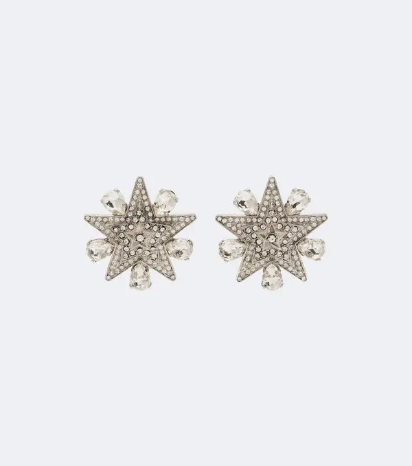 Dolce & Gabbana Starburst Embellished Clip-on Earrings - Silver