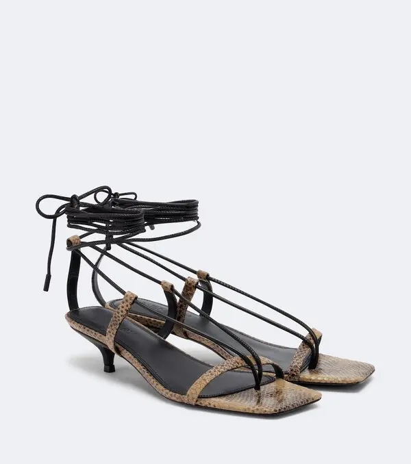A.emery Epps Snake-effect Leather Sandals - Brown