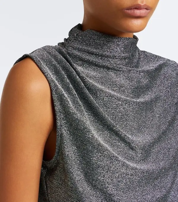 Veronica Beard Mylie Jersey Lamé Top