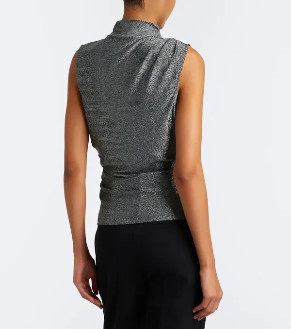 Veronica Beard Mylie Jersey Lamé Top