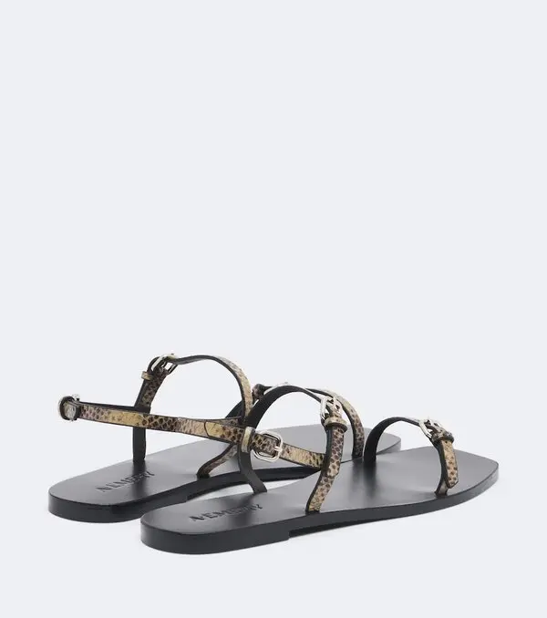 A.emery Adley Snake-effect Leather Sandals