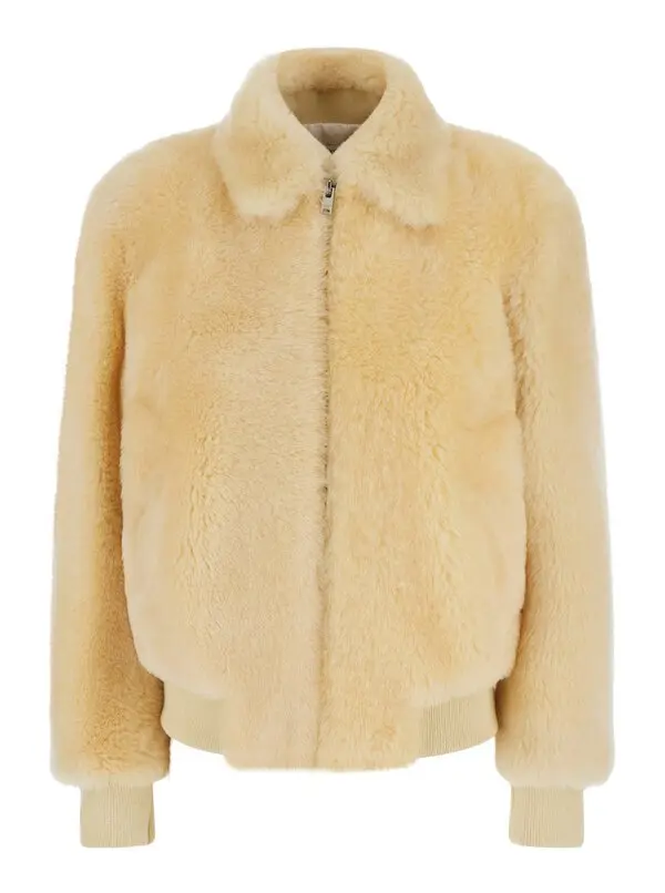 Bottega Veneta Teddy Straight Shearling Blouson Leather Details