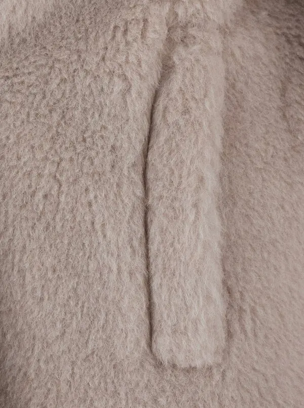 Max Mara Ted Girl' Grey Double-breasted Coat With Maxi Notched Revers In Wool Blend - Gray