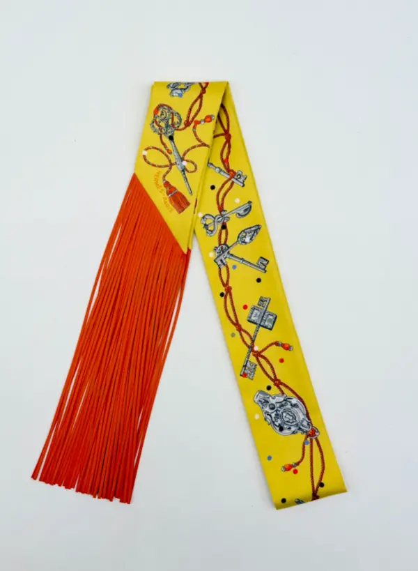 Hermès Les Cles A Pois Twilly Jaune / Argent / Orange Vif Leather - Multicolour