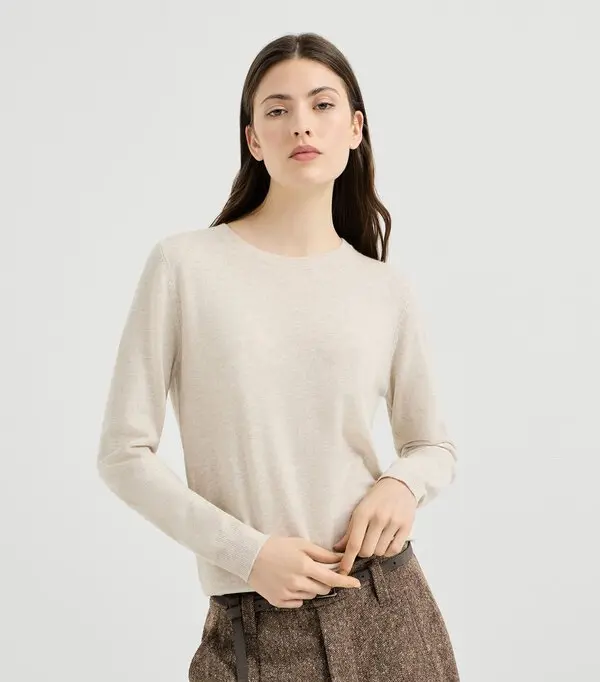 Brunello Cucinelli Cashmere Monili-detail Crew-neck Sweater