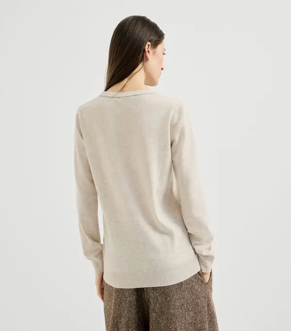 Brunello Cucinelli Cashmere Monili-detail Crew-neck Sweater