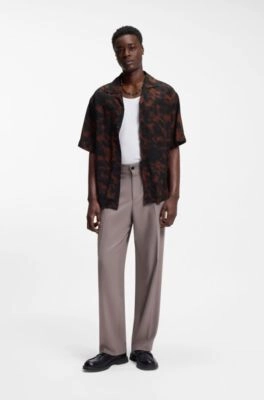 Hugo Oversized-fit Shirt With Digital Print