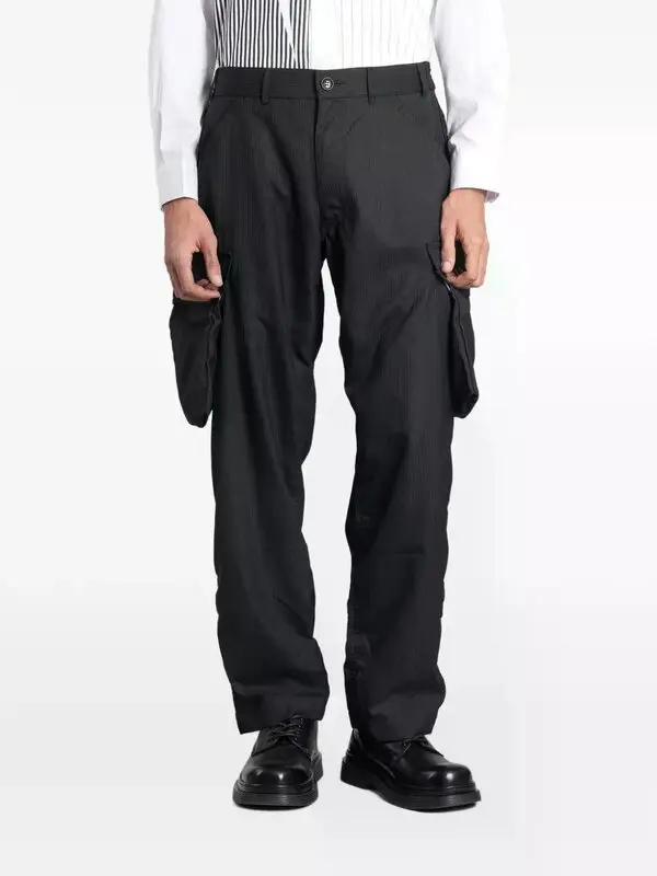 Comme Des Garçons Derby-stripe Cargo Pants - Black