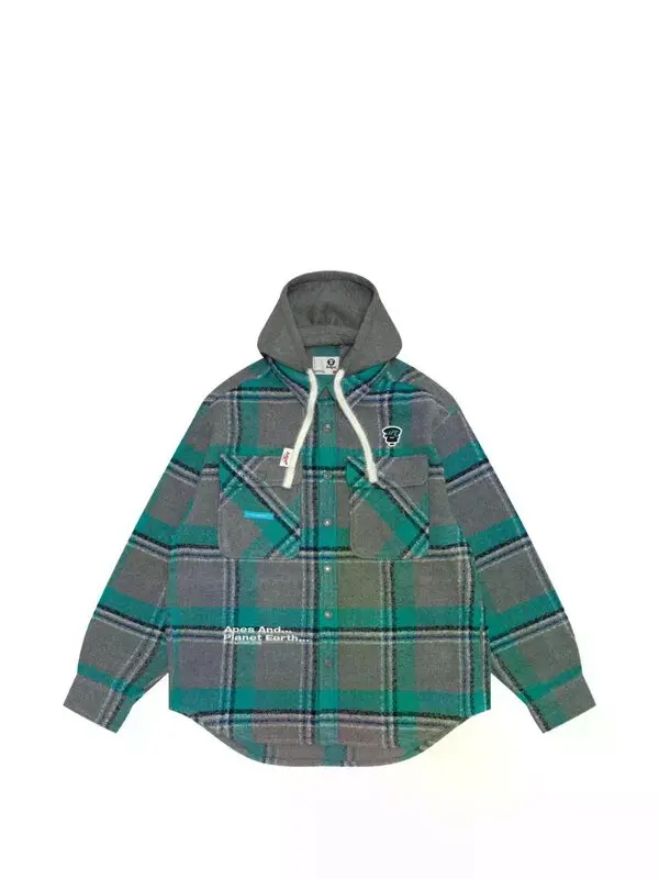 AAPE BY *A BATHING APE Check Hooded Jacket - Grey