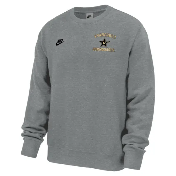 Nike Vanderbilt Commodores Club Football Fleece Crew-neck Sweatshirt - Grey