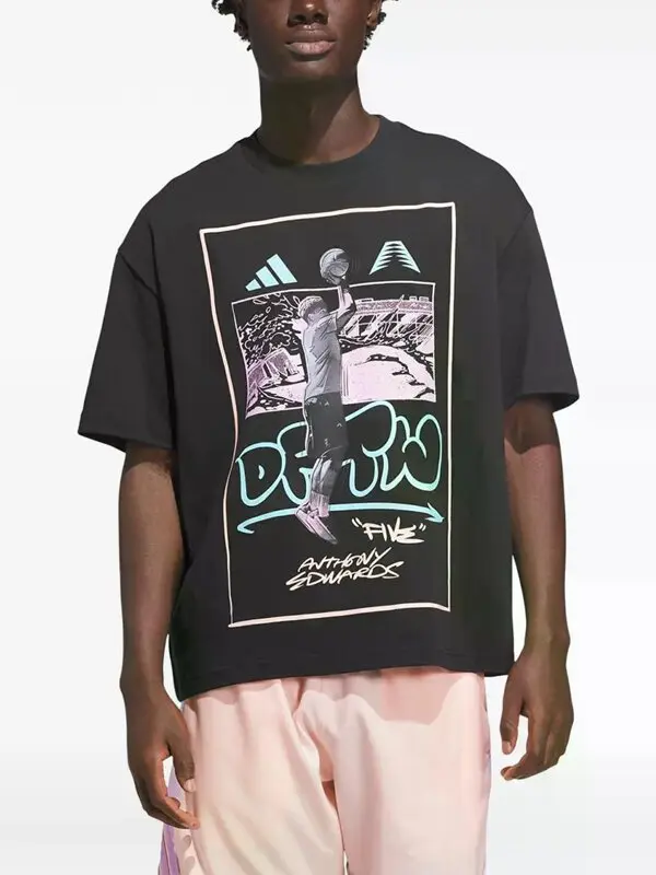 Adidas Anthony Edwards Dftw Anime Tee - Black