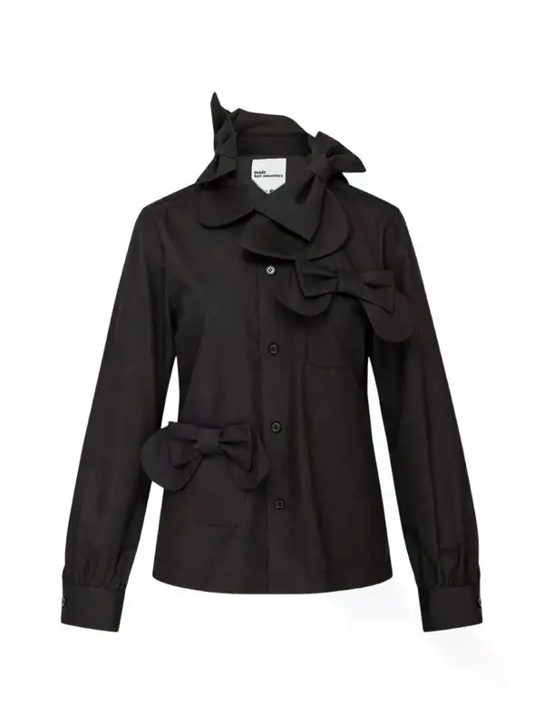 Noir Kei Ninomiya Bow-embellished Ruffled Shirt - Black