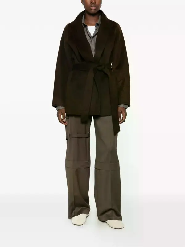 ENVELOPE 1976 Houston Belted Shawl-lapel Coat - Brown