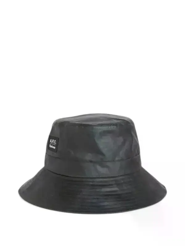 Barbour X A.p.c. Waxed Bucket Hat - Black