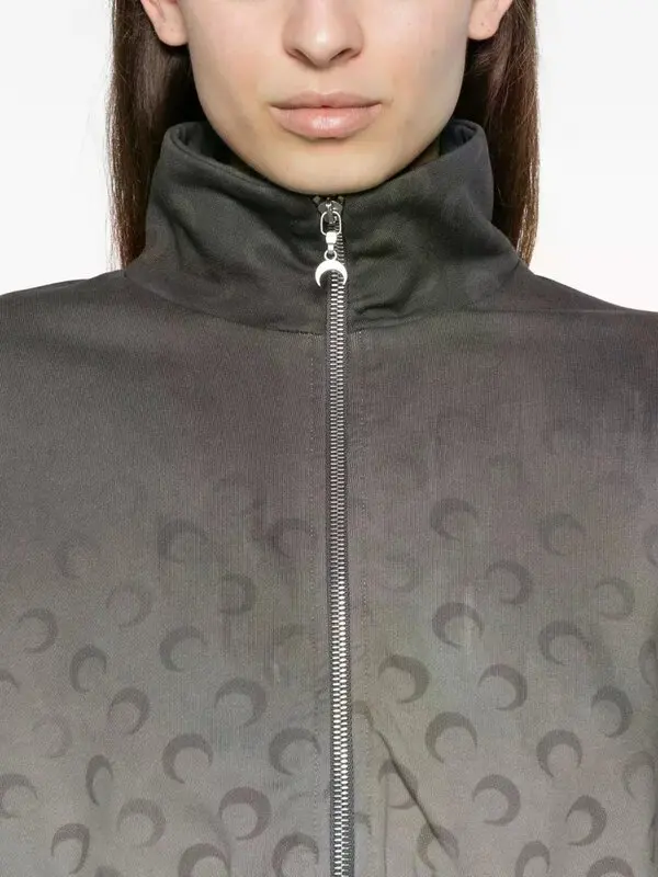 MARINE SERRE Faded Moon Zipped Sweatshirt