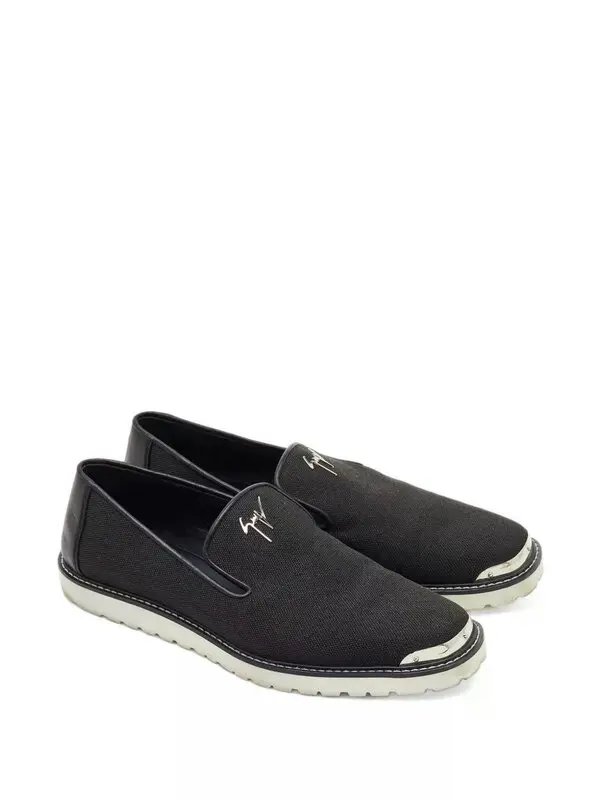 GIUSEPPE ZANOTTI Leather-trim Canvas Loafers