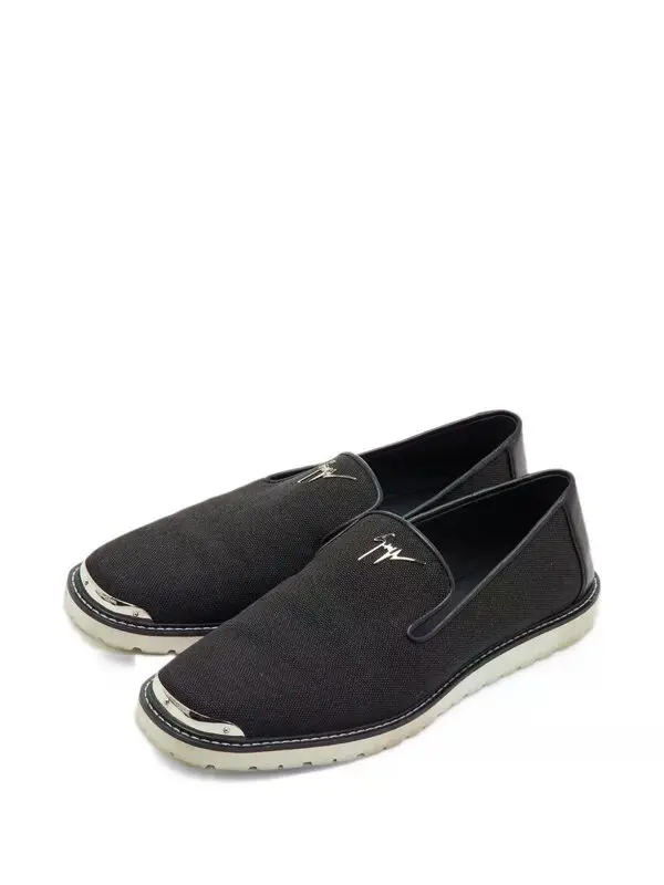 GIUSEPPE ZANOTTI Leather-trim Canvas Loafers