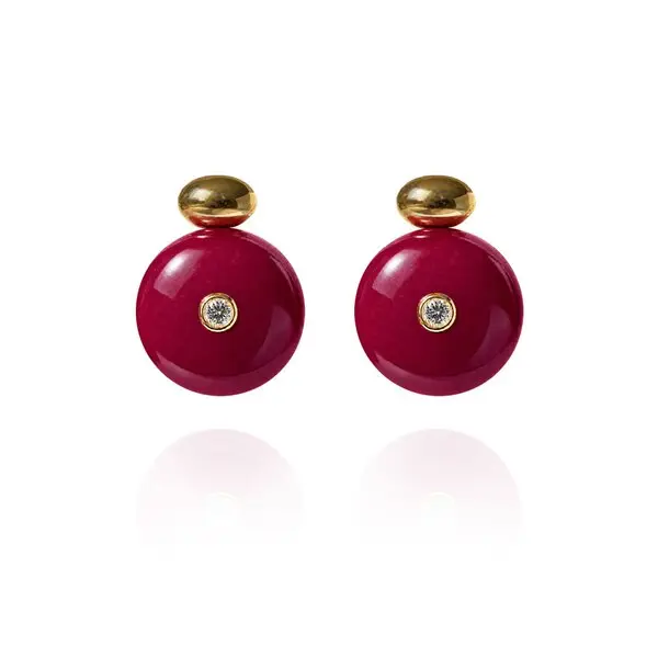 SAULE LABEL Paloma Earrings In Ruby