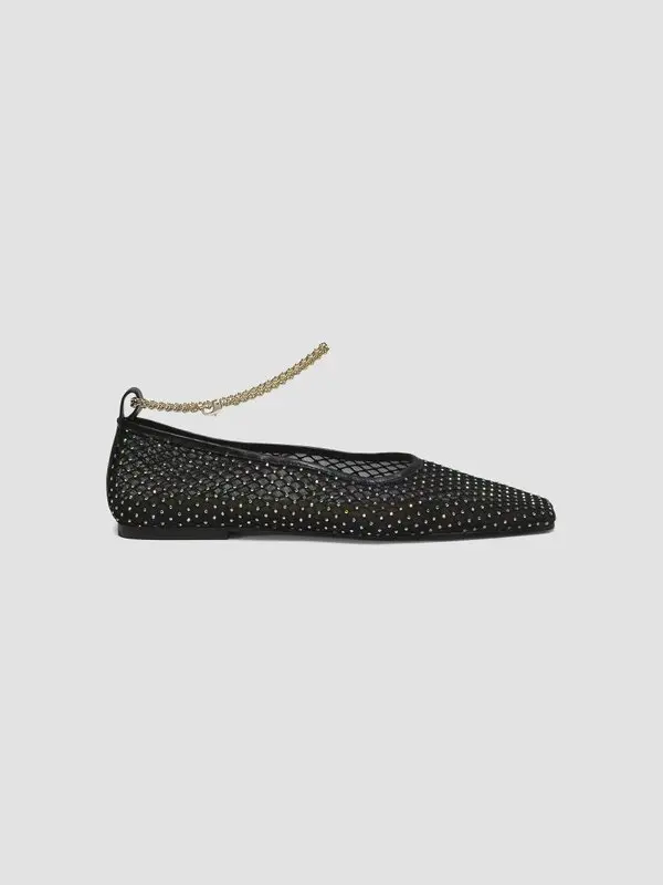 MARIA LUCA Augusta Crystal Mesh Ballet Flats