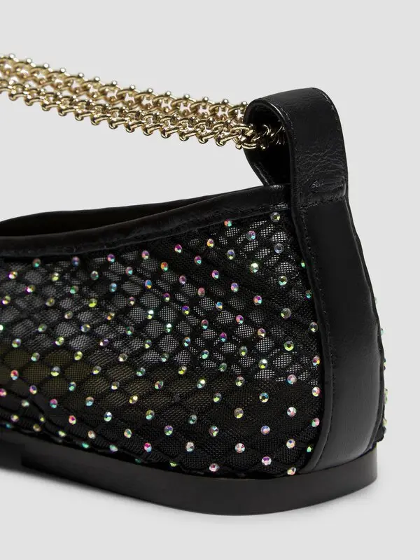 MARIA LUCA Augusta Crystal Mesh Ballet Flats