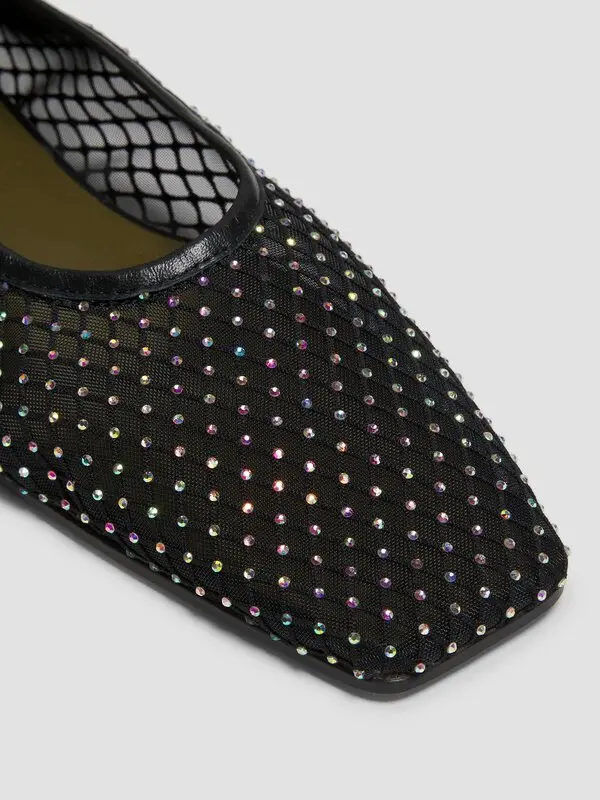 MARIA LUCA Augusta Crystal Mesh Ballet Flats