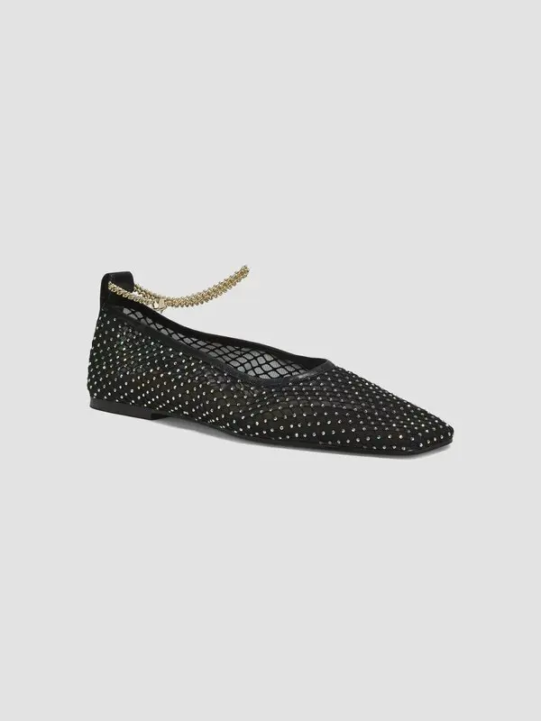 MARIA LUCA Augusta Crystal Mesh Ballet Flats