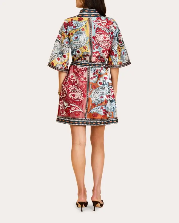 Mestiza New York Aracati Patchwork Twill Mini Shirt Dress