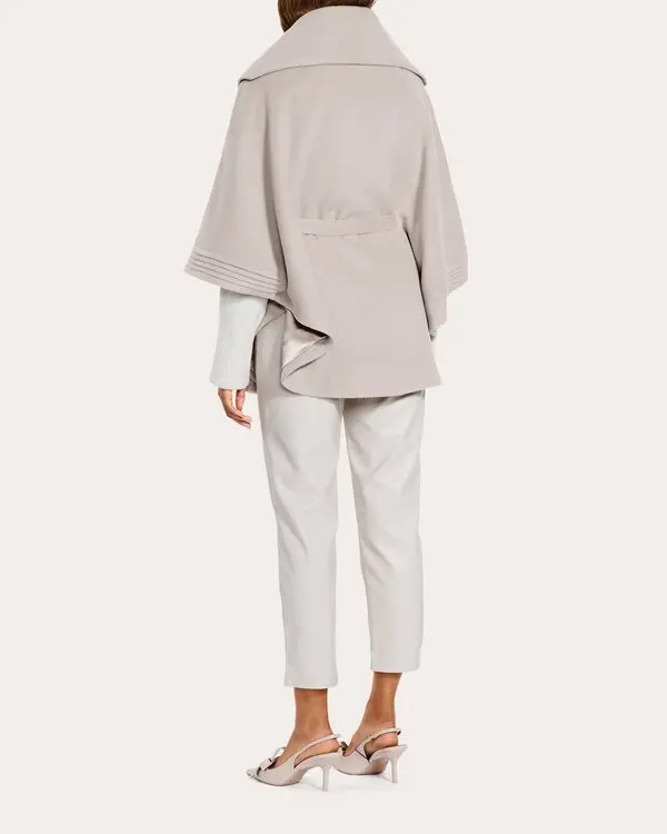Sentaler Baby Alpaca Belted Shawl Collar Cape