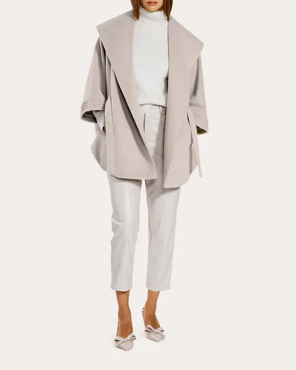 Sentaler Baby Alpaca Belted Shawl Collar Cape