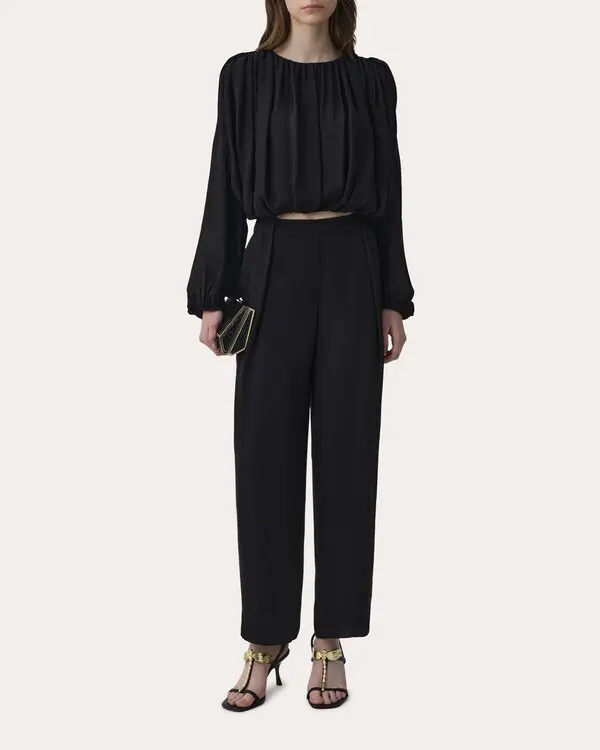 Simkhai Reid Silk Georgette Draped Pants
