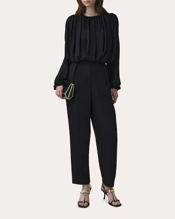 Simkhai Reid Silk Georgette Draped Pants