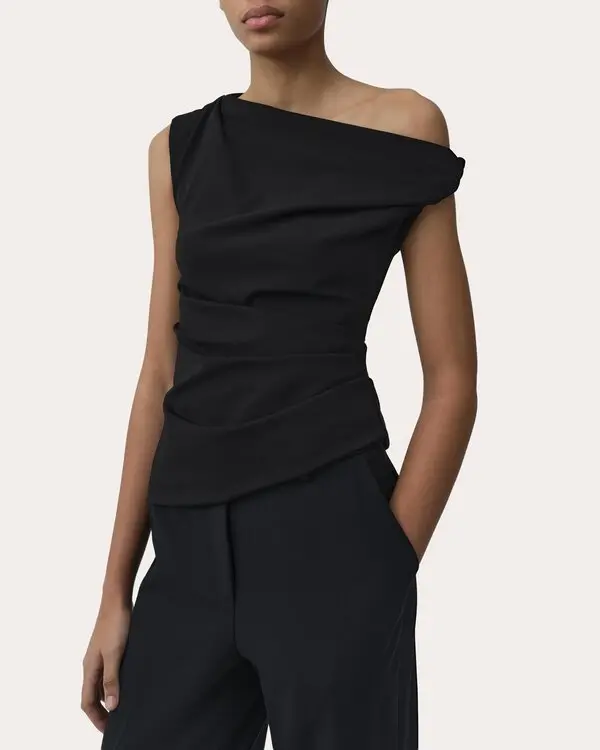 Simkhai Zerra Ponte Asymmetric Draped Top