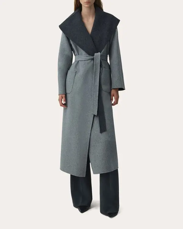Simkhai Allura Wool Reversible Belted Coat