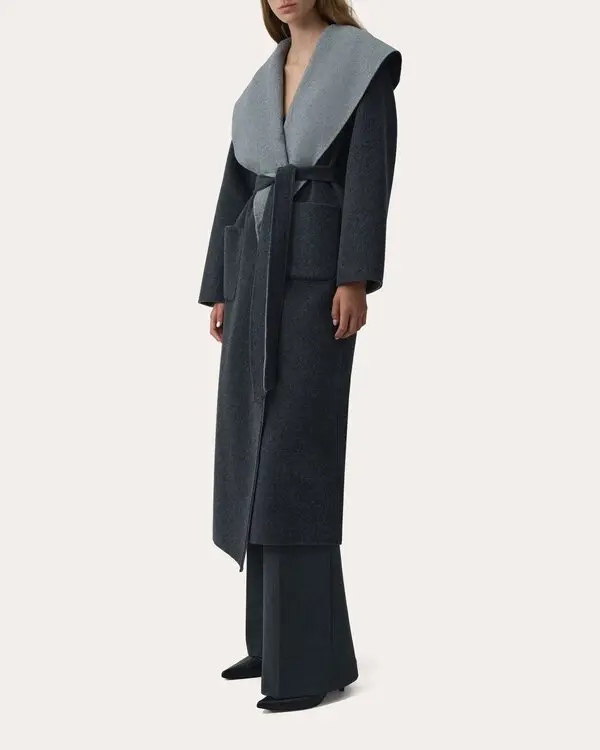 Simkhai Allura Wool Reversible Belted Coat
