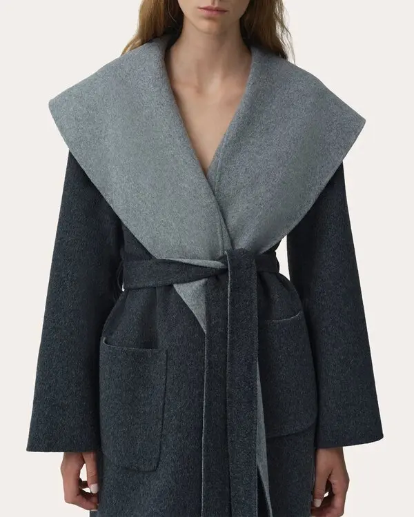 Simkhai Allura Wool Reversible Belted Coat