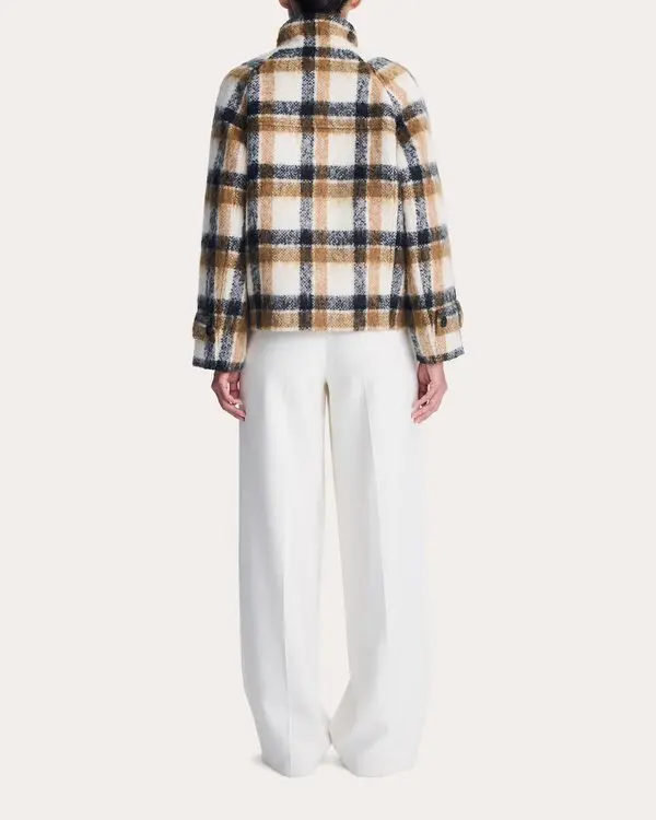 Simkhai Virelle Plaid Wool Funnel Jacket