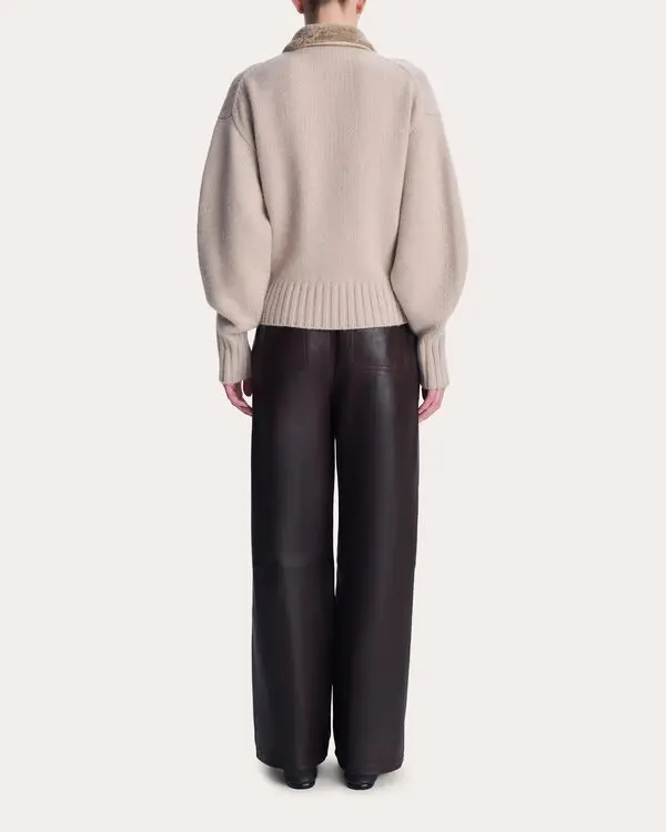 Simkhai Zorina Wool Cashmere Zip-front Cardigan