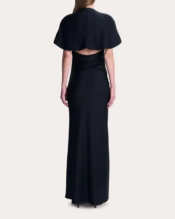 Simkhai Annibelis Satin Draped Cape Gown