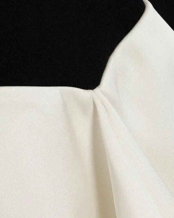 Simkhai Noel Knit Twill Combo Draped Mini Dress