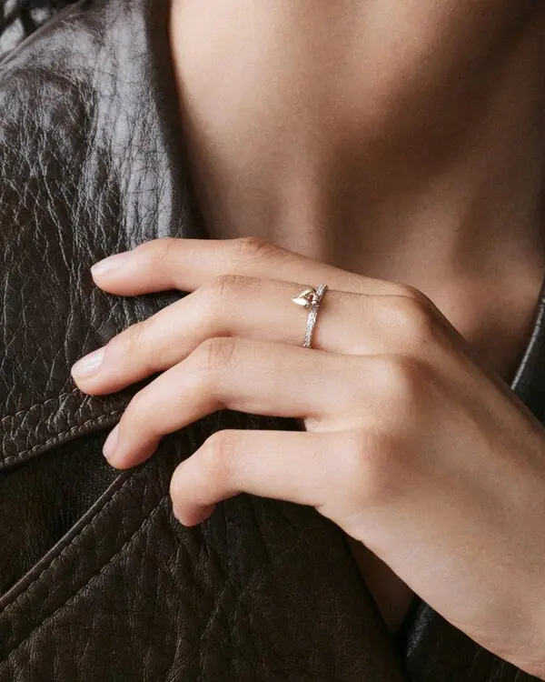 OTIUMBERG Diamond Heart Knocker Ring