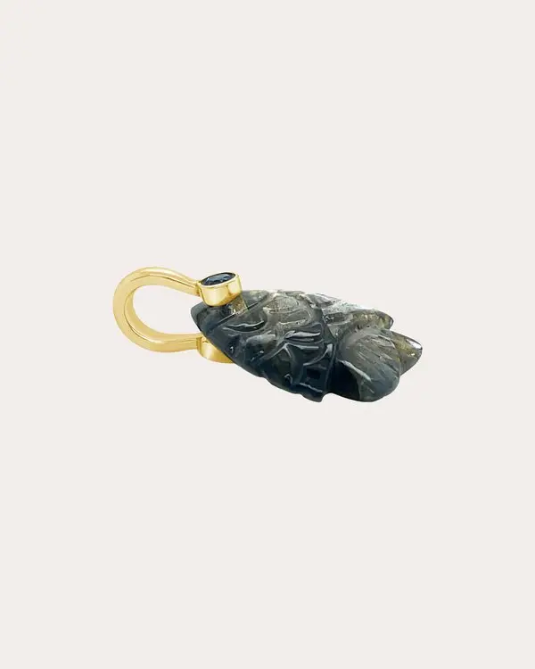 KATE COLLINS Labradorite & Blue Topaz Fish Pendant