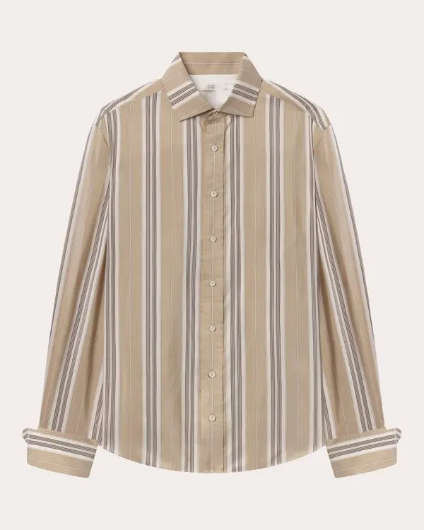 Co Stripe Silk Exaggerated Cuff Shirt