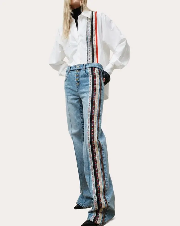 Hellessy Ted Grosgrain Poplin High-low Shirt
