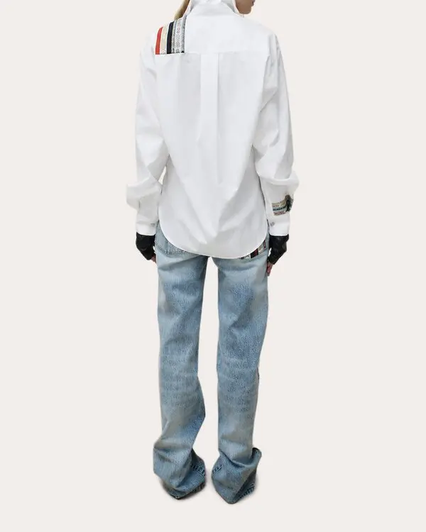 Hellessy Ted Grosgrain Poplin High-low Shirt