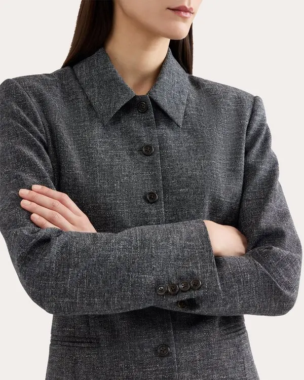ARGENT Textured Wool Collared Blazer