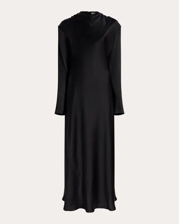ARGENT Silk Charmeuse Draped Maxi Dress