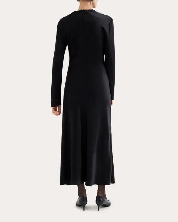 ARGENT Silk Charmeuse Draped Maxi Dress